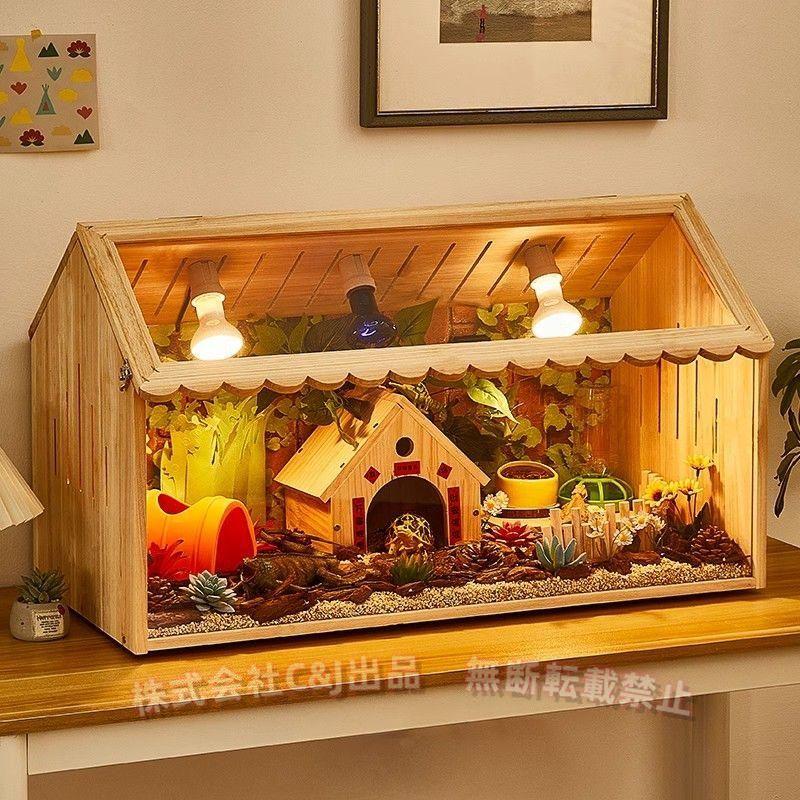 爬虫類ケージ 通気性テラリウム 大型ハムスターケージ アクリル小動物