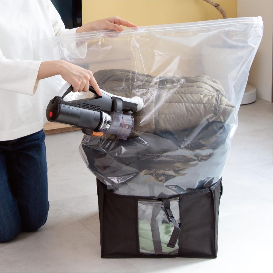 2個 圧縮 袋 衣類 収納 ケース ボックス ぬいぐるみ 保管 片付け 押し入れ 省スペース 圧縮袋付き BOX 一体化 圧縮収納ケース ゆとり 衣類用 : lifeone Yahoo!店 ...