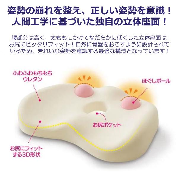 お尻 おしり クッション 座布団 筋肉 コリ ほぐす ほぐし ツボ押し ボール 玉 マッサージ 体圧分散 低反発 カバー 洗える ...