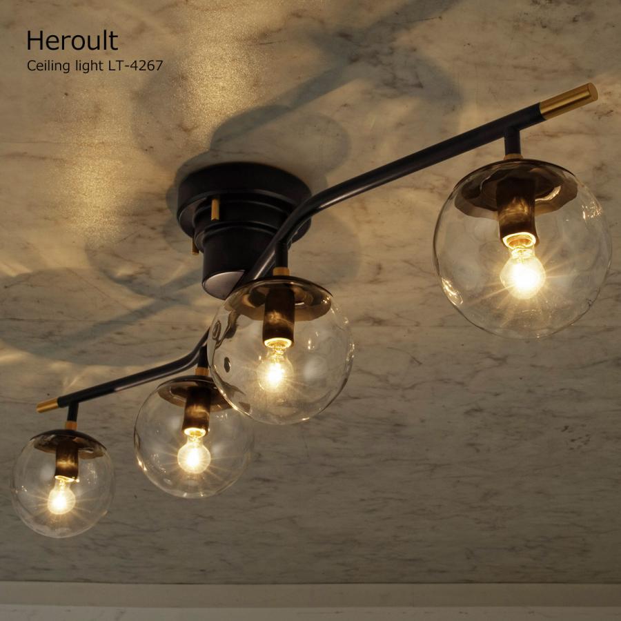 INTERFORM シーリングライト 北欧 おしゃれ 4灯 白熱球付き LT-4267 LED対応 ライト 照明 天井照明 照明器具 ガラス ...