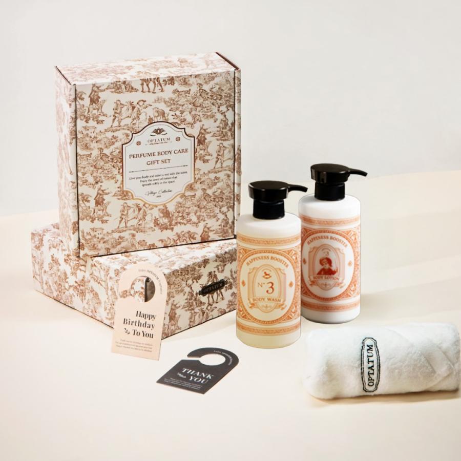 OPTATUM ボディソープ＋ボディローションセット 低刺激 潤い パフューム ボディケア ハピネスブースター 各500ml 大容量 ギフト プレゼント : 自分照らすライフスタイル ...