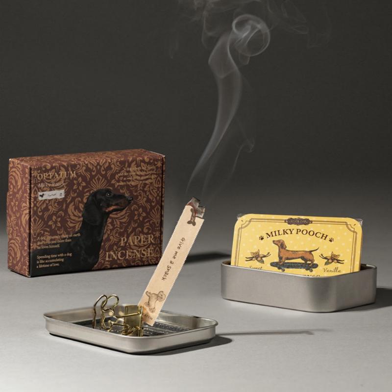 OPTATUM ペーパーインセンス VER.DOG ワンちゃん 犬 ペット向け ウッディバニラの香り 愛犬と一緒に 癒しのひととき 紙のお香 誕生日 ギフト プレゼント : GifColle ...