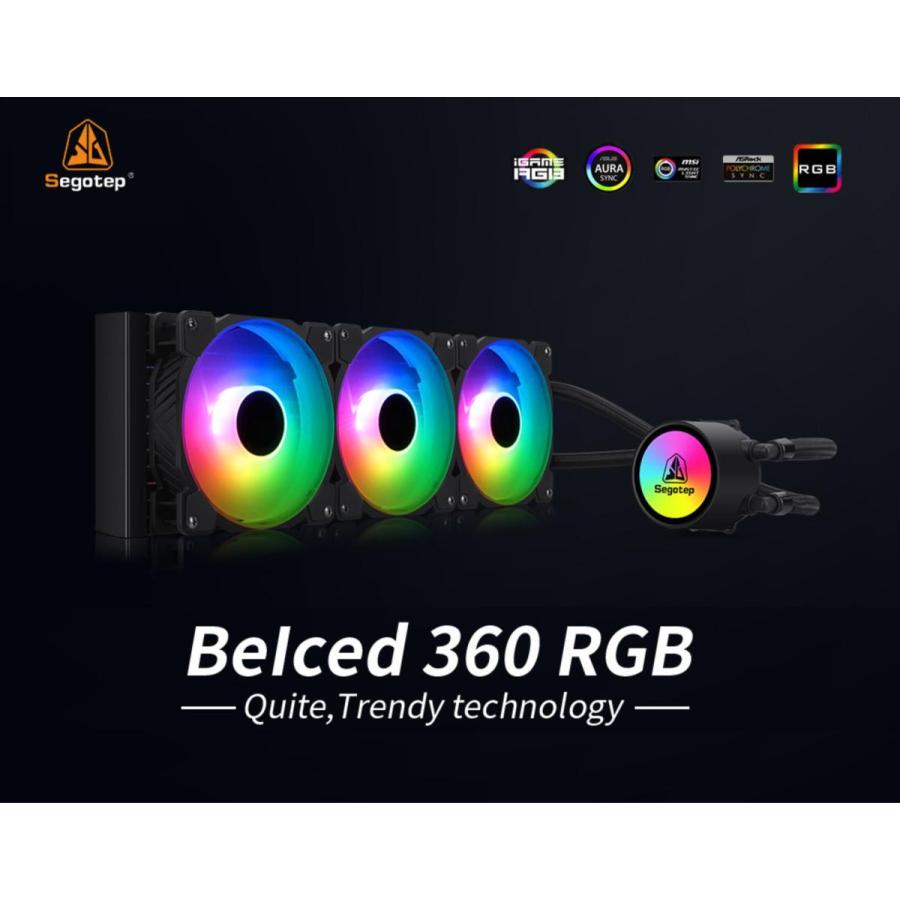 Segotep Beiced RGB 360 水冷 CPUクーラー アドレサブル RGB LEDを搭載 26種類のライティングモード ...