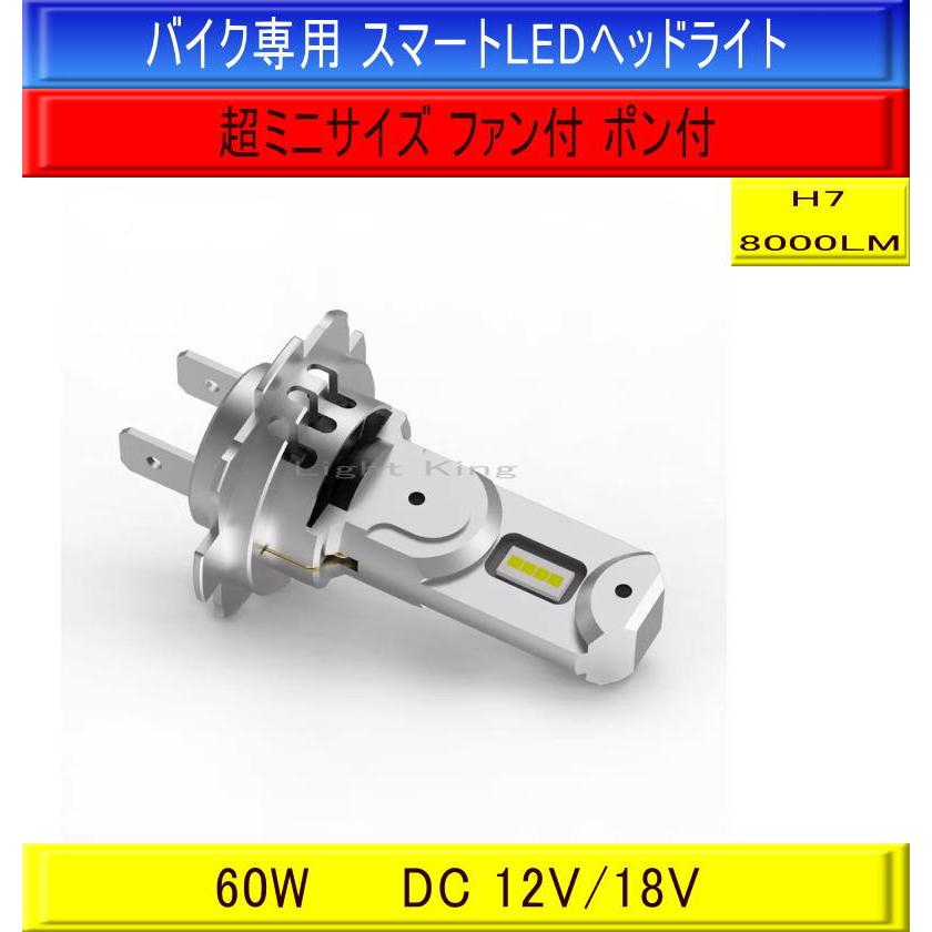 60W スマートドライバー搭載 ポン付 8000LM H7 LED 超ミニサイズ ファン付 ヘッドライト マジェスティ125(2012-17) SG20J : ライトキング - 通販 ...