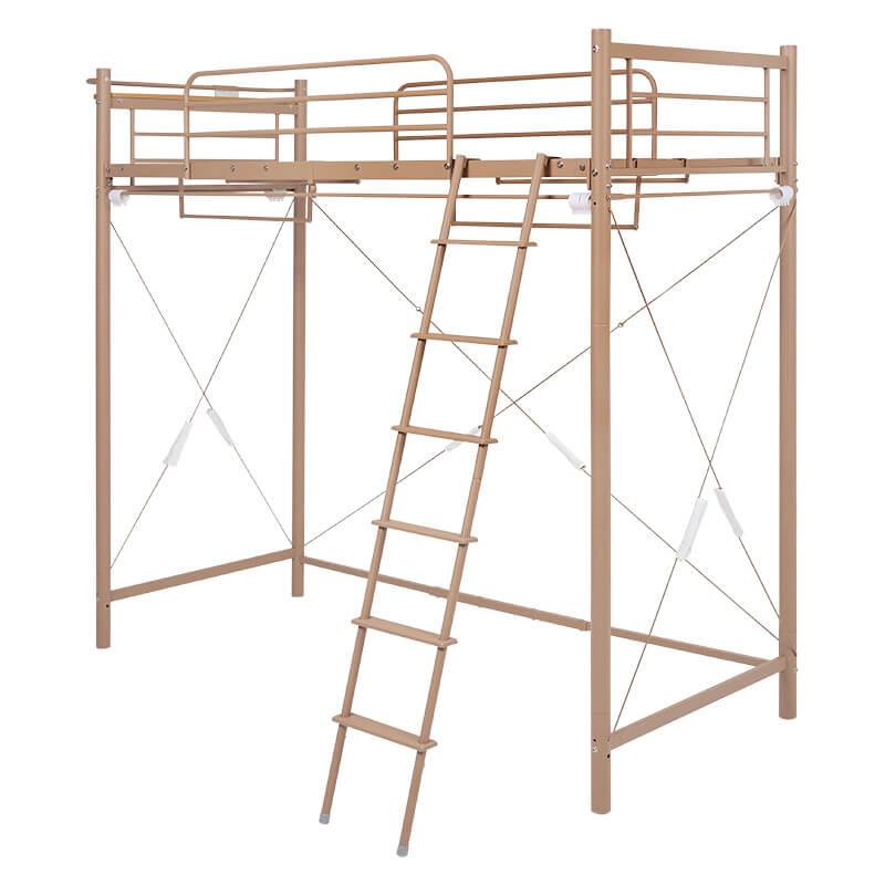 HAGiHARA ロフトベッド ベッド 子供 子ども 大人 シングル おしゃれ かわいい システムベッド ホワイト カーテンレール パイプ コンセント付 収納 宮棚 KH-3693 ...