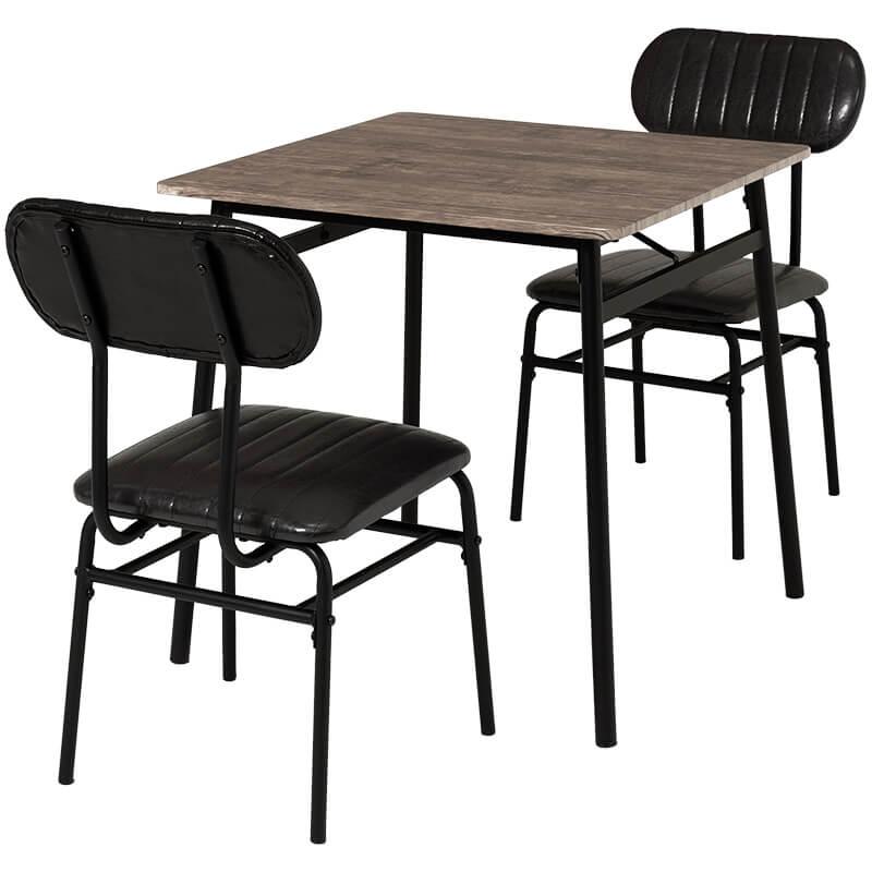 HAGiHARA 3点セット テーブル チェア ダイニング ヴィンテージ 心地 クッション コンパクト 落ち着き 空間 おしゃれ 70cm リラックス 汚れ 防水 レザー LDS-4853 ...