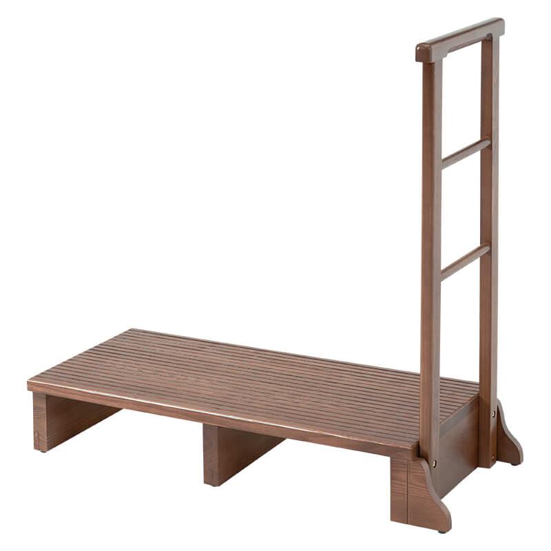 HAGiHARA 玄関踏み台 おしゃれ 手すり付 萩原 木製 収納 片側 ワイド 段差 負担軽減 踏み台 玄関 靴 手すり つかまり立ち 天然木 タモ 転倒防止 MFD-6909 : Lily ...