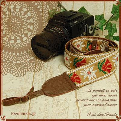 カメラ ストラップ 一眼レフ レザー 本革 ミラーレス 男女兼用 お洒落 カメラベルト レディース 日本製 ラブハンズ チロルの2wayカメラ ...