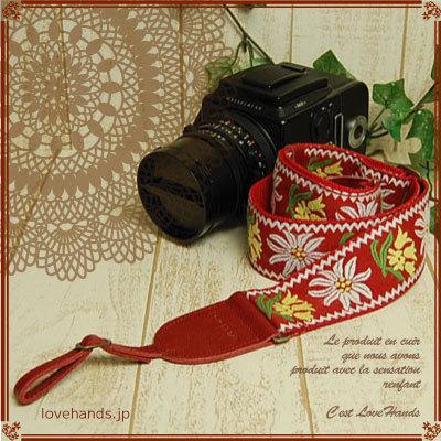 カメラ ストラップ 一眼レフ レザー 本革 ミラーレス 男女兼用 お洒落 カメラベルト レディース 日本製 ラブハンズ チロルの2wayカメラ ...