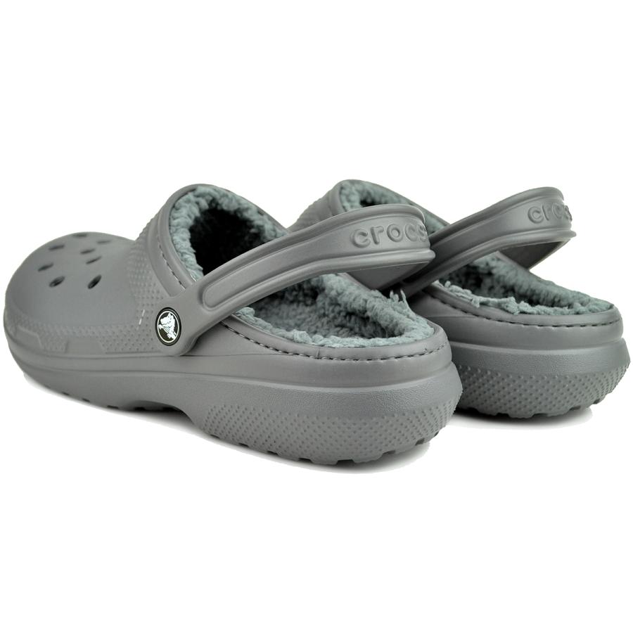 crocs CLASSIC LINED CLOG SLATE GREY/SMOKE 203591-0ex クロックス クラシック ラインド クロッグスレート グレー 冬 暖 サンダル ボア ...