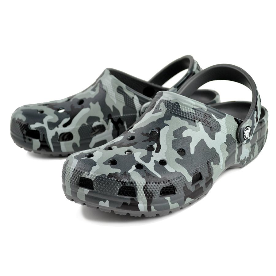 crocs（クロックス） crocs CLASSIC PRINTED CAMO CLOG SLATE GREY/MULTI 206454 ...