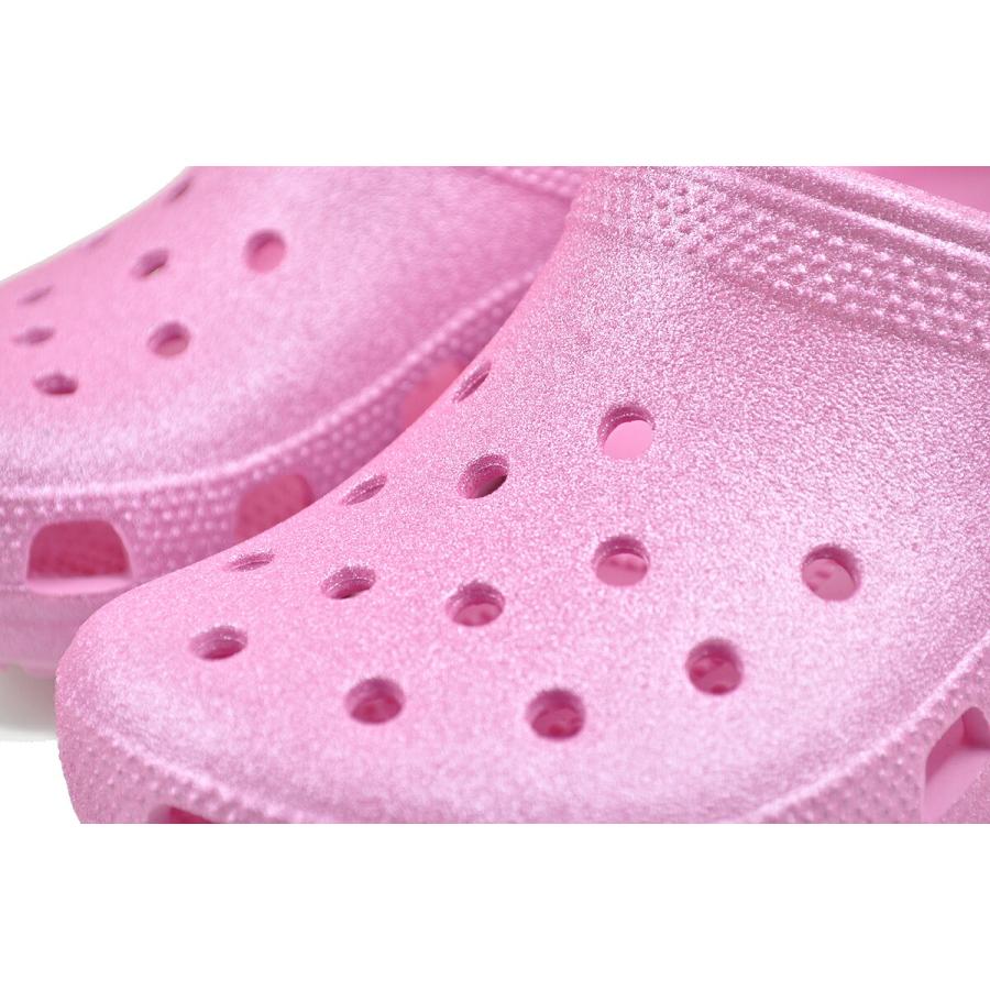 crocs CLASSIC GLITTER CLOG KIDS PINK TWEED 206993-6xe クロックス クラシック クロッグ グリッター キッズ ピンクグリッター 子供靴 ...