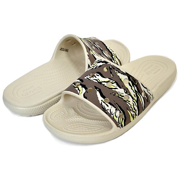 crocs（クロックス） crocs CLASSIC CROCS PRINTED CAMO SILDE BONE 207280-2y2 ...
