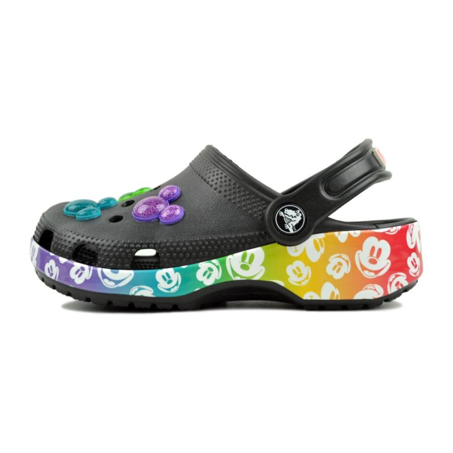 crocs CLASSIC DISNEY RAINBOW CLOG KIDS BLACK/MULTI 207743-0c4 クロックス ...