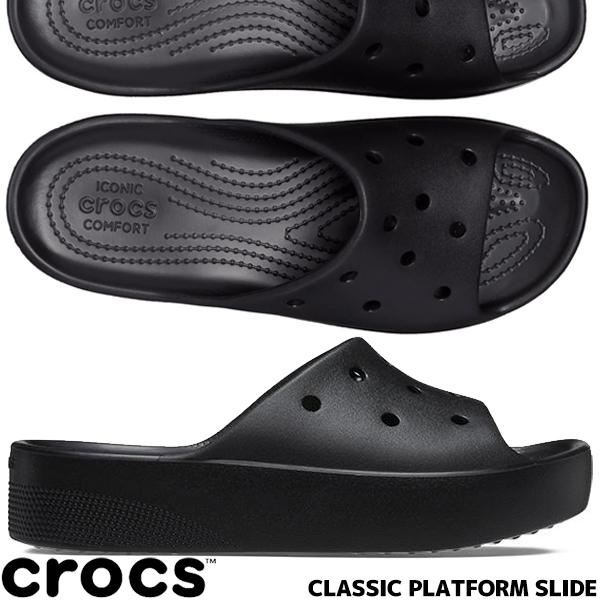 crocs（クロックス） crocs CLASSIC PLATFORM SLIDE BLACK 208180-001 クラシック ...