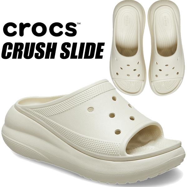 crocs CRUSH SLIDE BONE 208731-2y2 クロックス クラッシュ スライド ボーン ベージュ サンダル 厚底 クラシッククラッシュ : LIMITED EDT ...