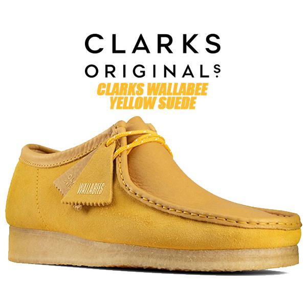 Clarks CLARKS WALLABEE YELLOW SUEDE 26154742 クラークス ワラビー イエロー スウェード クレープ ...