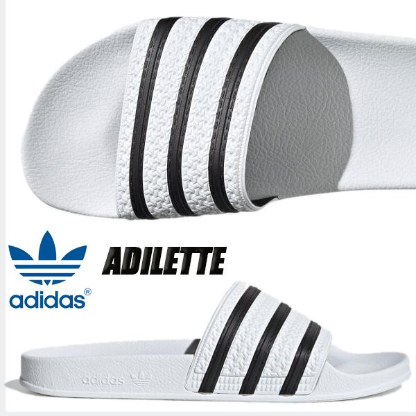 adidas（アディダス） adidas ADILETTE WHITE/CBLACK/WHITE 280648 アディレッタ サンダル ...