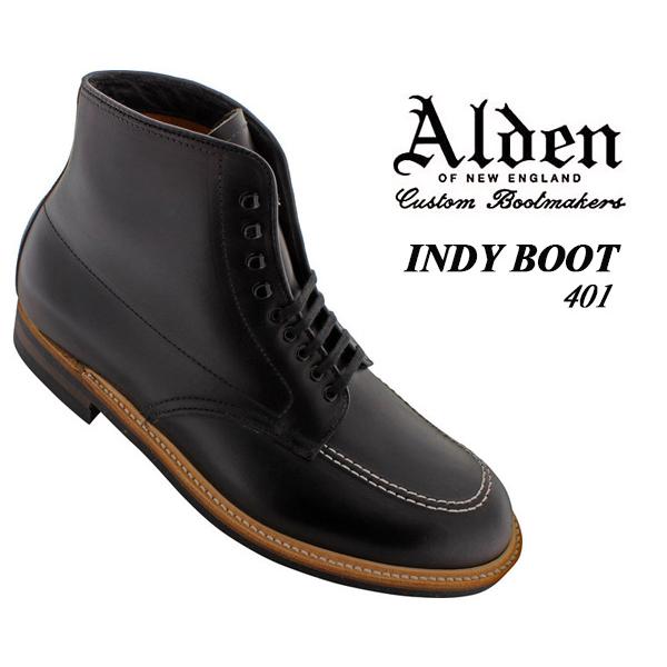 ALDEN（オールデン） ALDEN INDY BOOTS Black CHRMXL Leather 401 インディーブーツ 401 メンズ ...