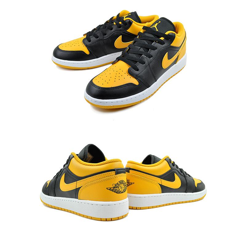 エア ジョーダン 1 NIKE AIR JORDAN LOW (GS) black/yellow ochre-white 553560-072 ...