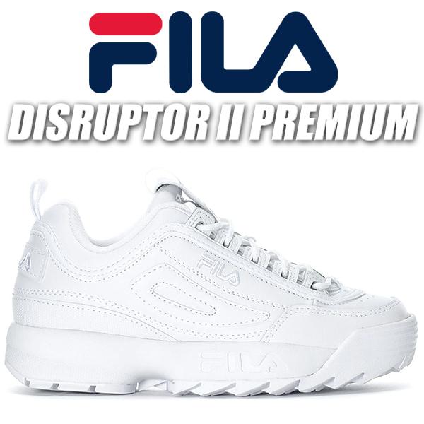 FILA DISRUPTOR II PREMIUM WHITE/WHITE 5vf80170p-100 フィラ ディスラプター 2 プレミアム ホワイト スニーカー レザー 厚底 レディース ...