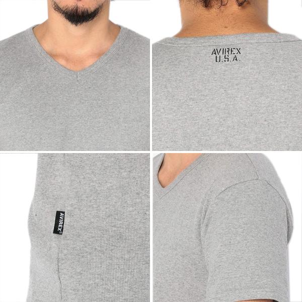 AVIREX DAILY RIB V NECK S/S T-SHIRTS 6143501 半袖 7834934008 アヴィレックス デイリー Vネック Tシャツ 抗菌防臭加工 アビレックス ...
