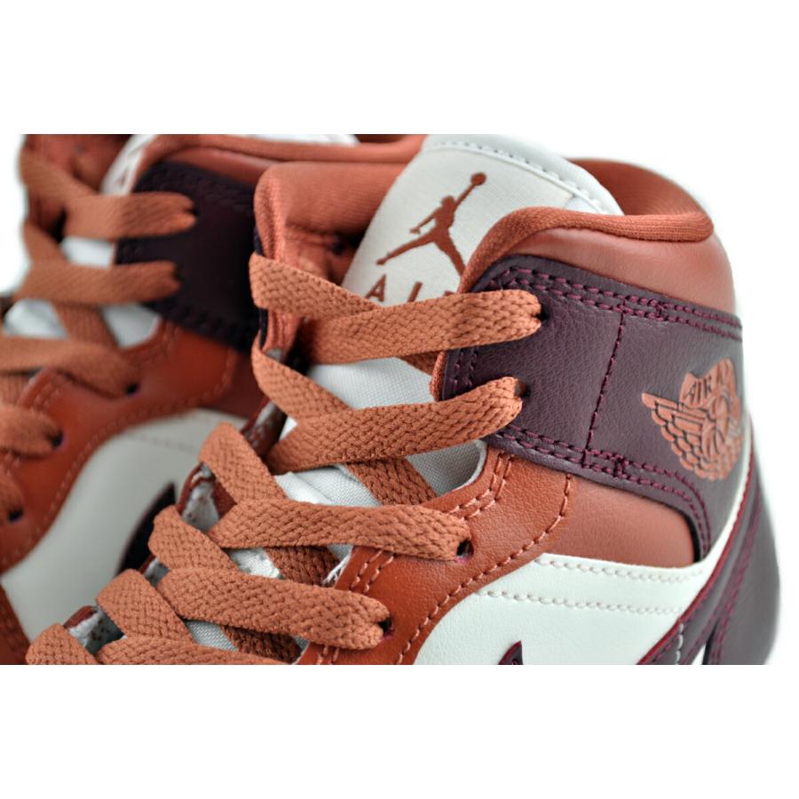 エア ジョーダン 1 NIKE WMNS AIR JORDAN MID dusty peach/night maroon-sail ...