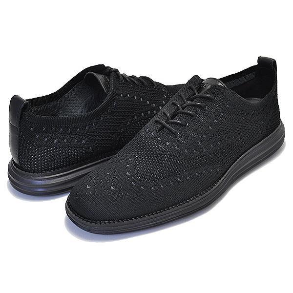 COLE HAAN ORIGINAL GRAND STITCHLITE KNIT WINGTIP OXFORD BLACK/BLACK ...