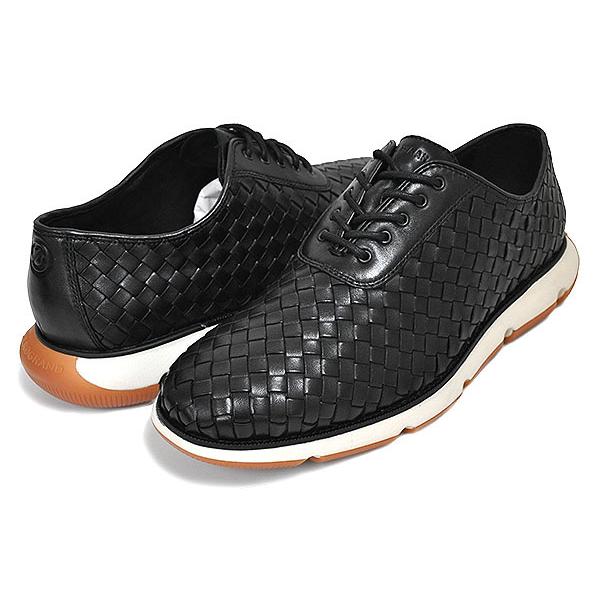 COLE HAAN ZEROGRAND 4ZG WOVEN OXFORD BLACK LEATHER c34793 コールハーン 4.ゼロ ...