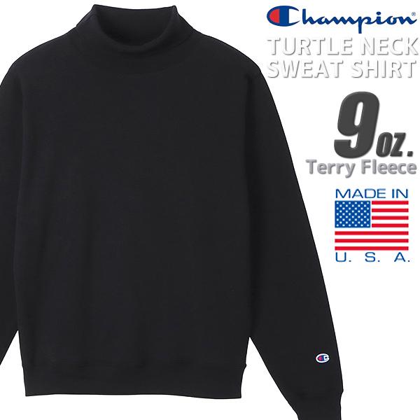 MADE IN USA（Champion） Champion TURTLE NECK SWEAT SHIRT USA 9oz. BLACK ...