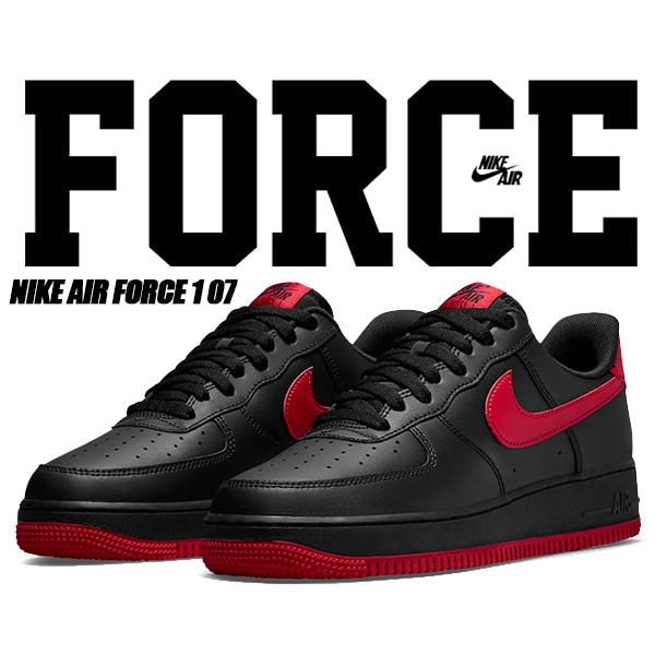 エア フォース 1 NIKE AIR FORCE 07 black/university red-blk dc2911-001 ナイキ '07 ...