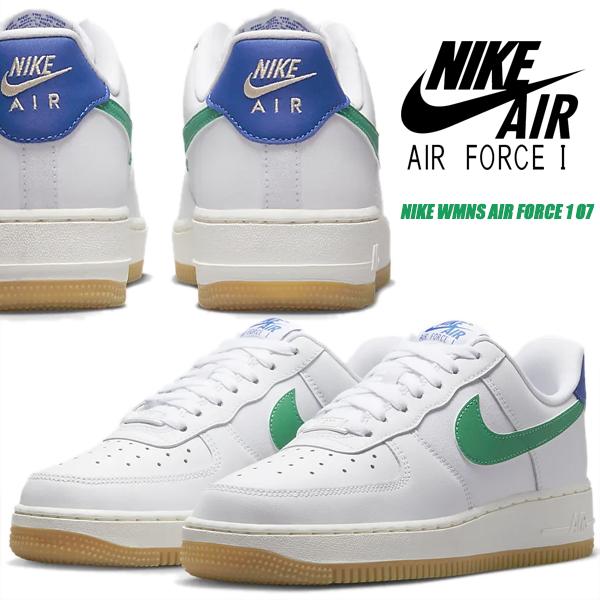 エア フォース 1 NIKE WMNS AIR FORCE 07 white/stadium green-game royal dd8959 ...