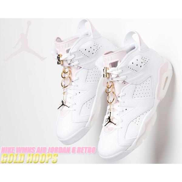 エア ジョーダン 6 NIKE WMNS AIR JORDAN RETRO GOLD HOOPS white/metallic gold ...