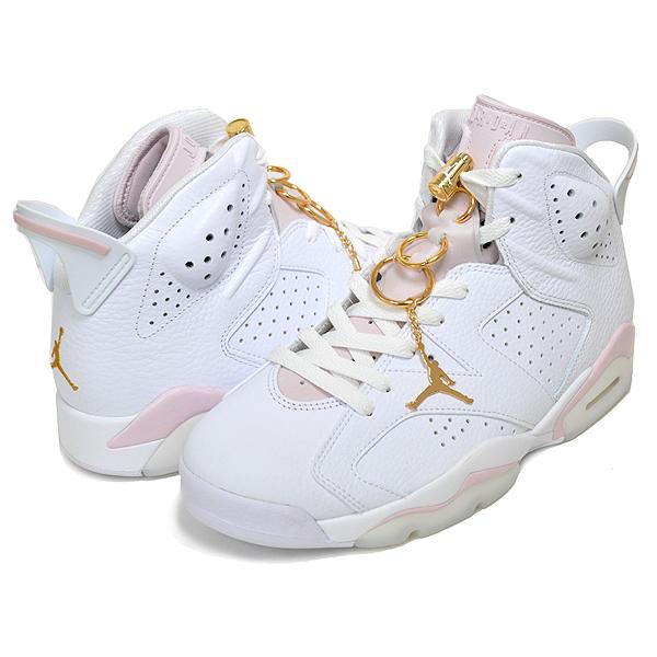 エア ジョーダン 6 NIKE WMNS AIR JORDAN RETRO GOLD HOOPS white/metallic gold ...