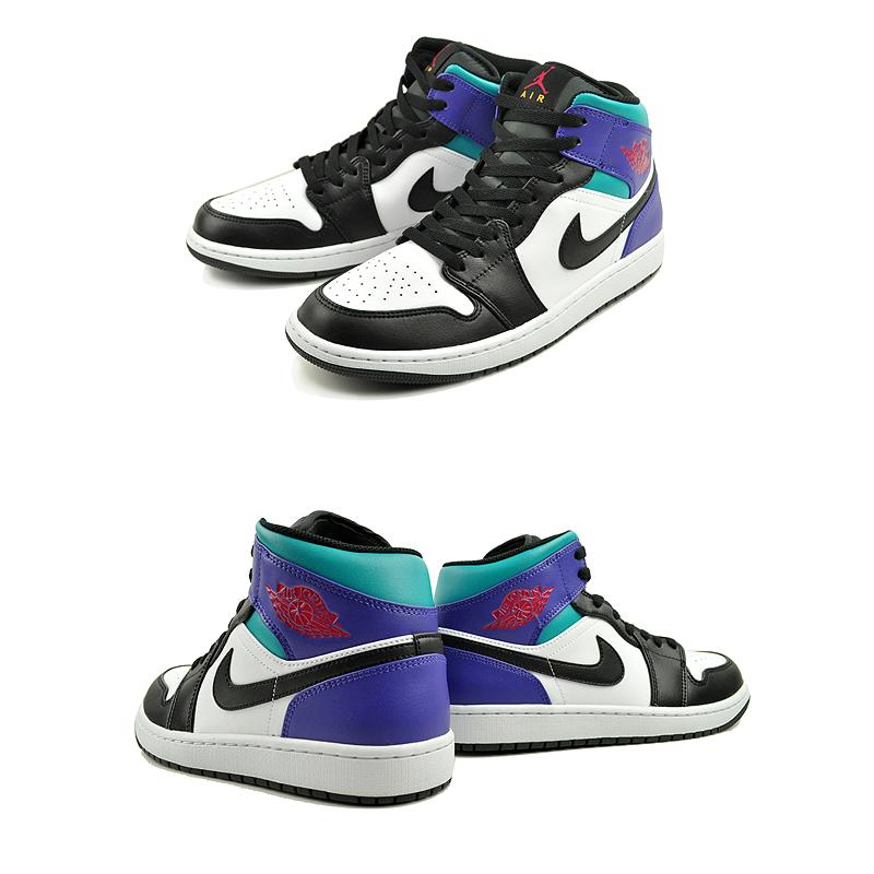 エア ジョーダン 1 NIKE AIR JORDAN MID white/black-bright concord dq8426-154 ...