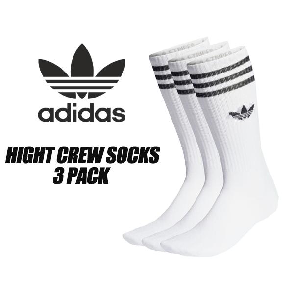 adidas Originals HIGHT CREW SOCKS 3 PACK WHITE ij0734 EEF56 アディダス ...
