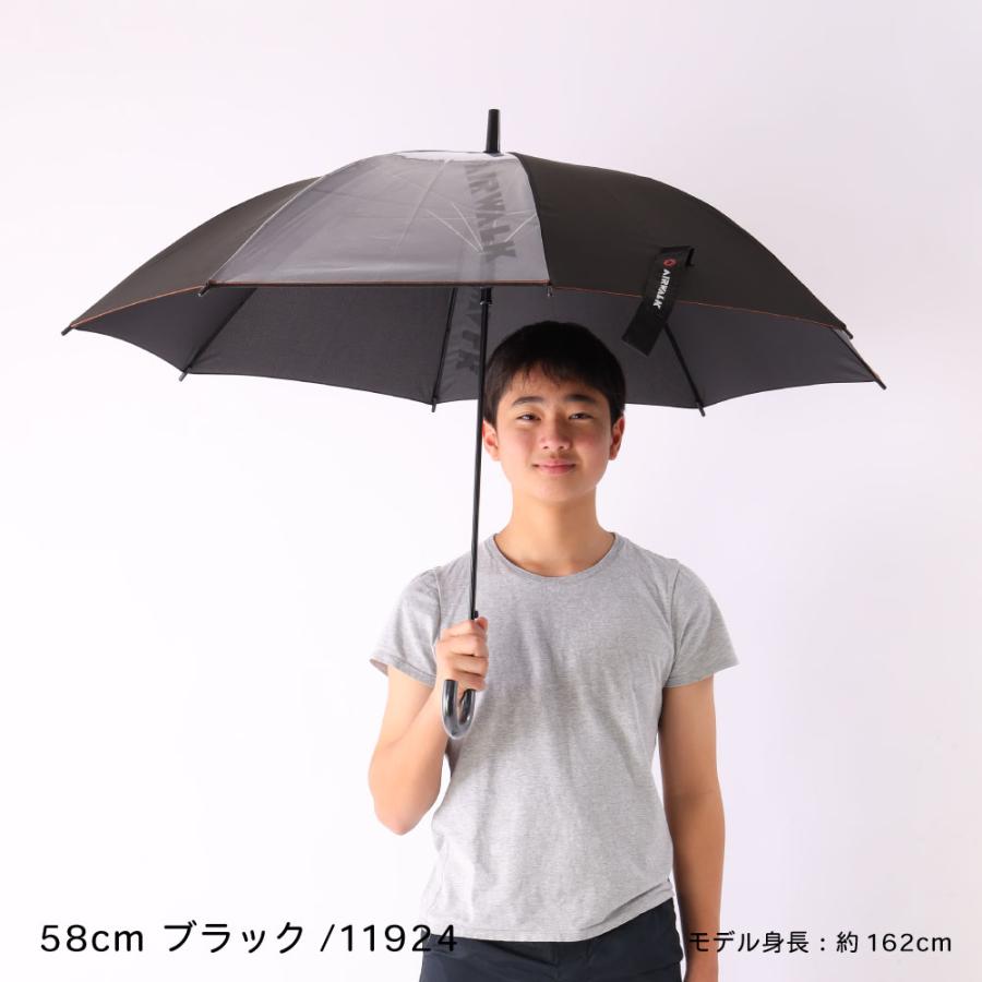 AIRWALK キッズ ジュニア ボーイズ アンブレラ 雨傘 一コマ透明 ブラック ネイビー 55cm 58cm 男児 入学準備 小学生 中学生 ジャンプ : LINE DROPS ヤフー店 ...