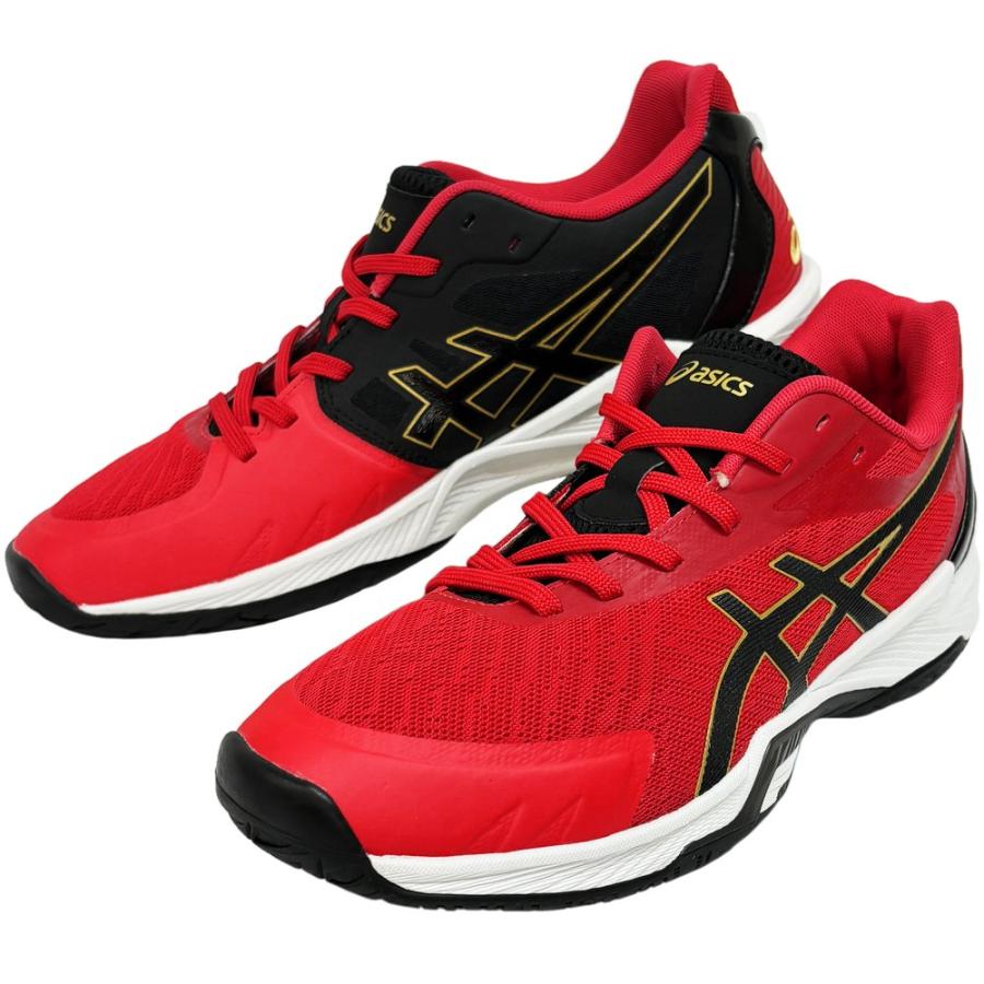 アシックス バレーボールシューズ V-SWIFT FF 3 SO オリジナルデザイン ローカット 紐タイプ メンズ レディース 赤×黒×金 ...