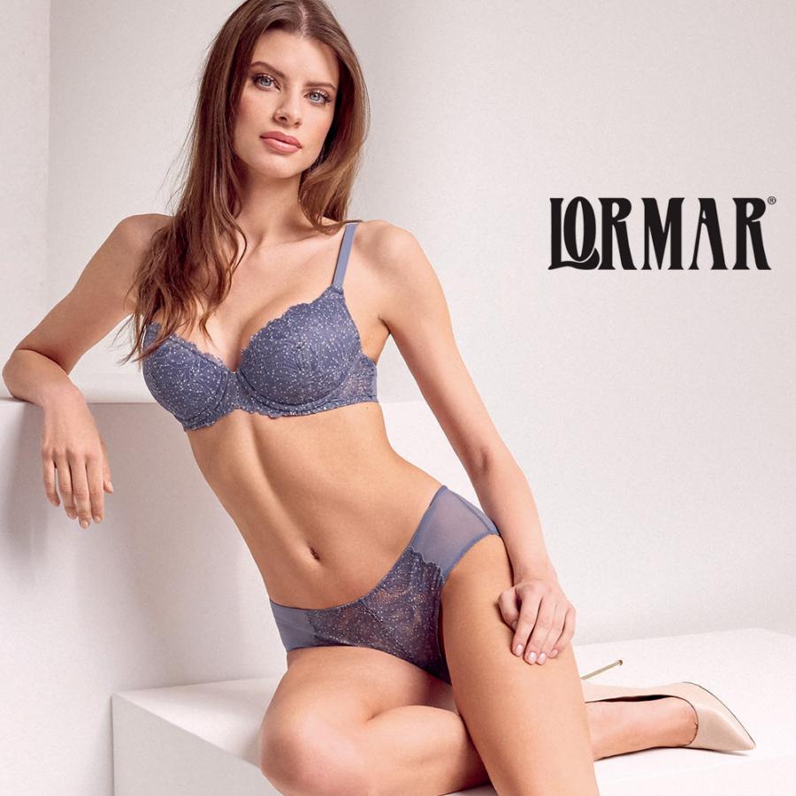 LORMARミス 12138 イタリア直輸入 3/4カップブラ ドットプリントレース シースルーチュール 立体成形パッド バルコニーカップ 通気性 : Import Lingerie ...