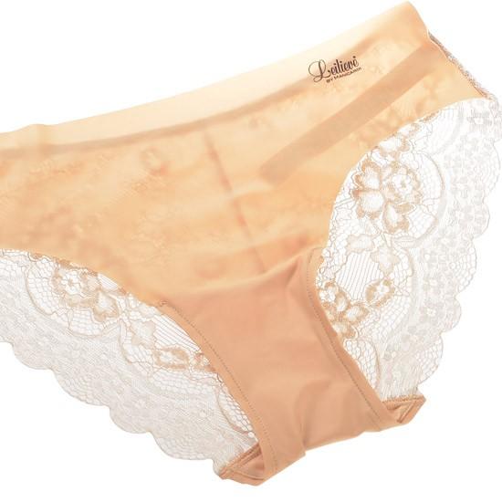 Leilieve／レイリエヴ INVISIBLE イタリアインポート マイクロファイバー シームレス 段差レス バック総レース スカラップ ...