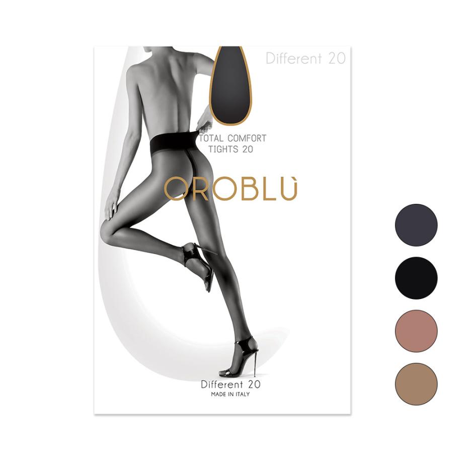 OROBLU ディファレント20 ストッキング ス 20デニール フラットシーム コットンマチ付 超幅広コンフォートウエストバンド 薄手 つま先スルー : Import Lingerie ...