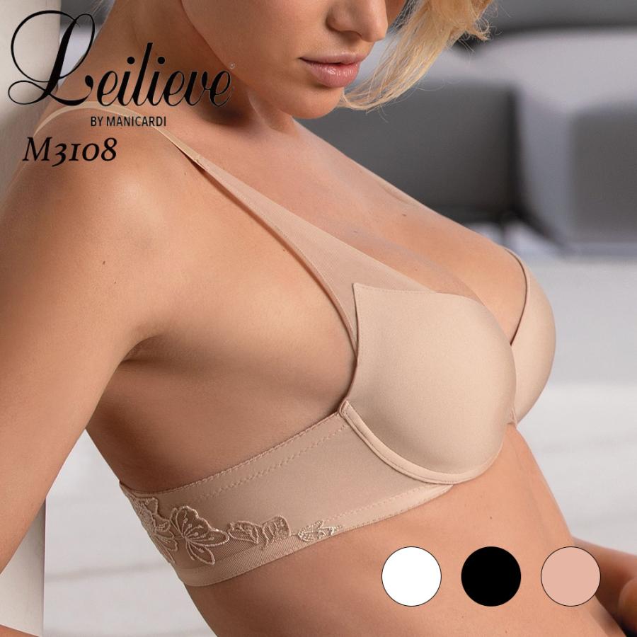 Leilieve tresor M3108 イタリア直輸入 3/4カップブラ マイクロストレッチ モールドカップ グラデュエイティッドパッド レース : Import Lingerie ...