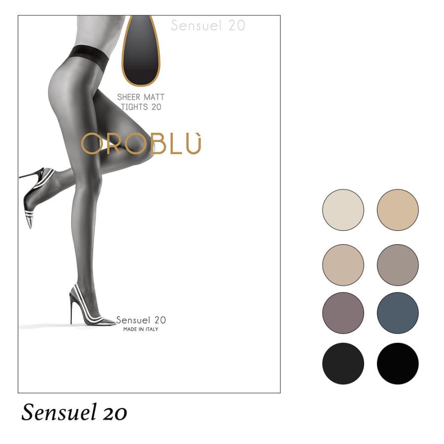 OROBLU Sensuel 20 インポートストッキング シアーマット 20デニール フラットシーム コットンガゼット 幅広ウエストバンド 薄手 : Import Lingerie ...