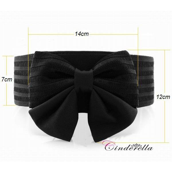 You Color ストレッチ ハイウエストベルト ウエストマークベルト ブラックリボンウエストマーク ステッチ ベルト brt81 ...