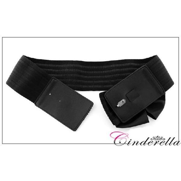 You Color ストレッチ ハイウエストベルト ウエストマークベルト ブラックリボンウエストマーク ステッチ ベルト brt81 ...