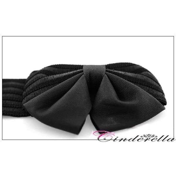 You Color ストレッチ ハイウエストベルト ウエストマークベルト ブラックリボンウエストマーク ステッチ ベルト brt81 ...