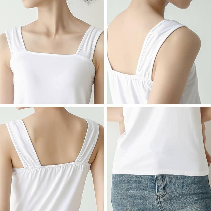 インナー タンクトップ ストレートタイプ デコルテ すっきり カラーバリエーション 11色 汗取りインナー さら肌 快適 ブラ紐隠し 袖なし ...