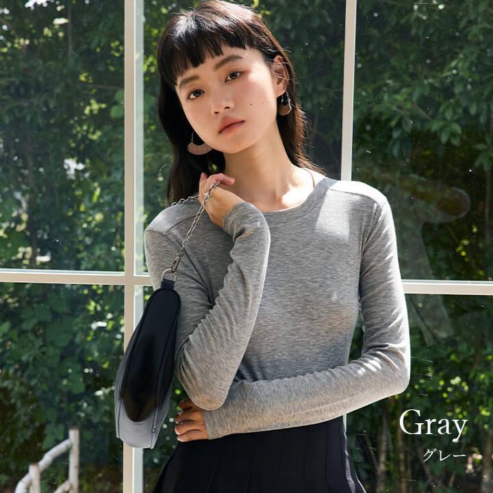 カットソー レディース クルーネックトップス 肌に優しい もっちり 絶妙 フィット感 伸びる ストレッチ性 インナー あったか 長袖 長そで 無地 rt9936 : rt9936 ...