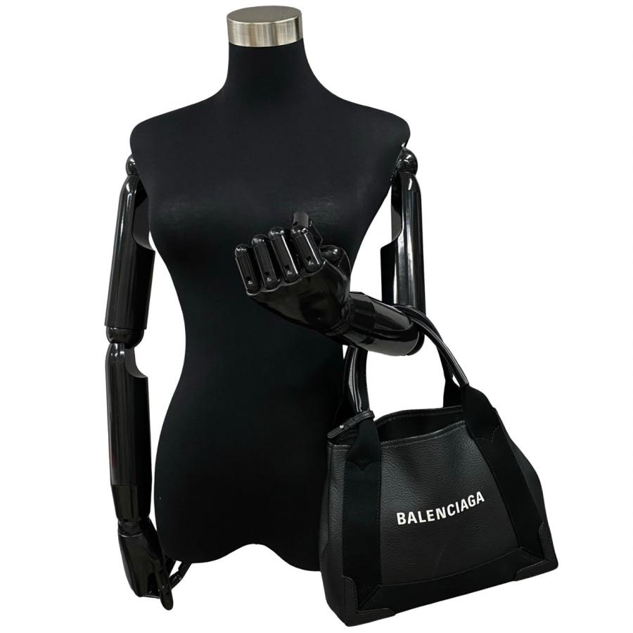 BALENCIAGA ほぼ未使用 ポーチ付 バレンシアガ ネイビーカバス XS ロゴ レザー 本革 ミニ ハンドバッグ トートバッグ ブラック b48-6 : Trip Yahoo!店 ...