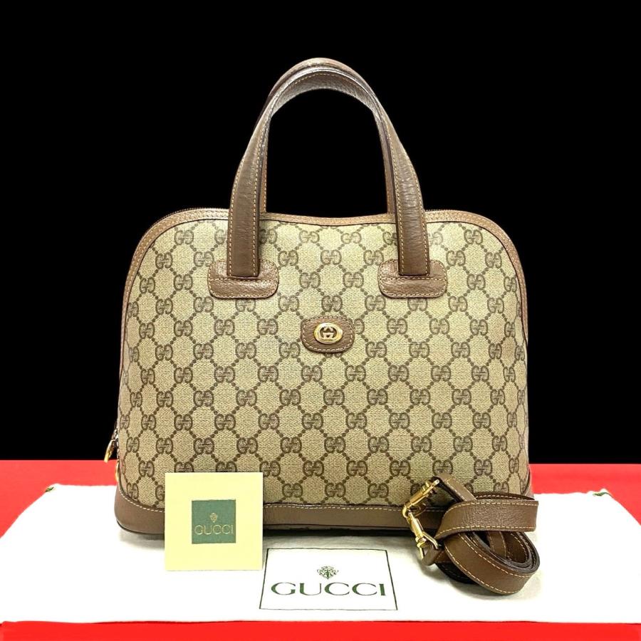 GUCCI 極 美品 グッチ オールドグッチ GG ロゴ 柄 レザー 本革 2way ハンドバッグ ボストンバッグ ショルダーバッグ ブラウン 827-2 : Trip Yahoo!店 ...